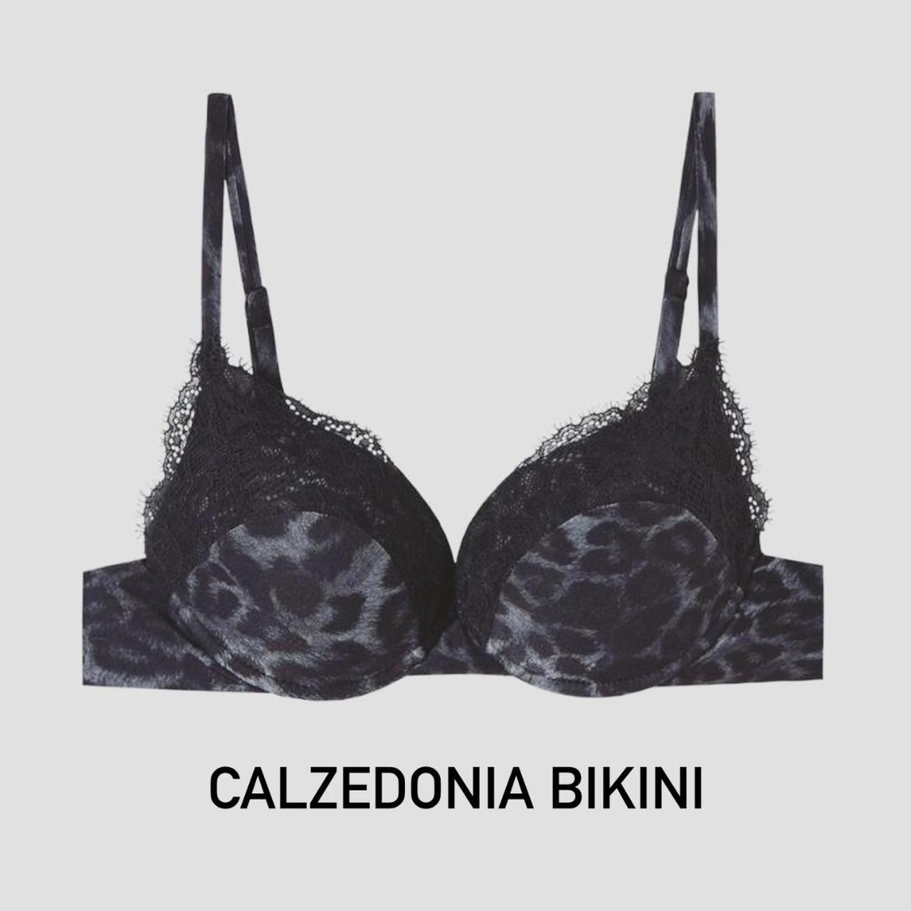 Calzedonia leopard bikini top ‘Graduated Padded Push... - Depop
