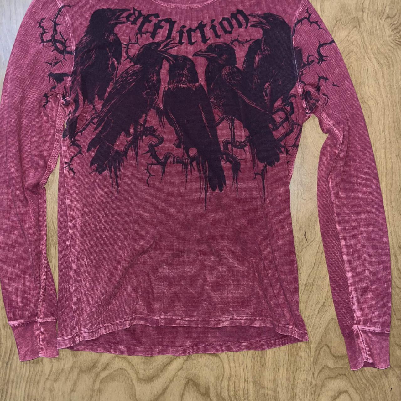 Red Affliction Crows Thermal Great Condition Size:... - Depop