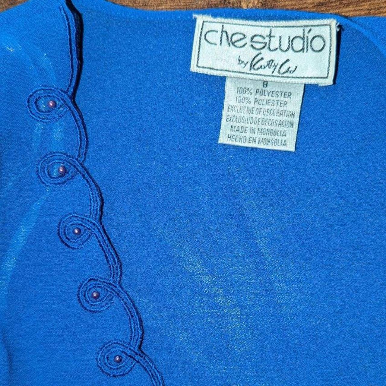 Che Studios Sheer Embroidered Hook & Eye Periwinkle... - Depop