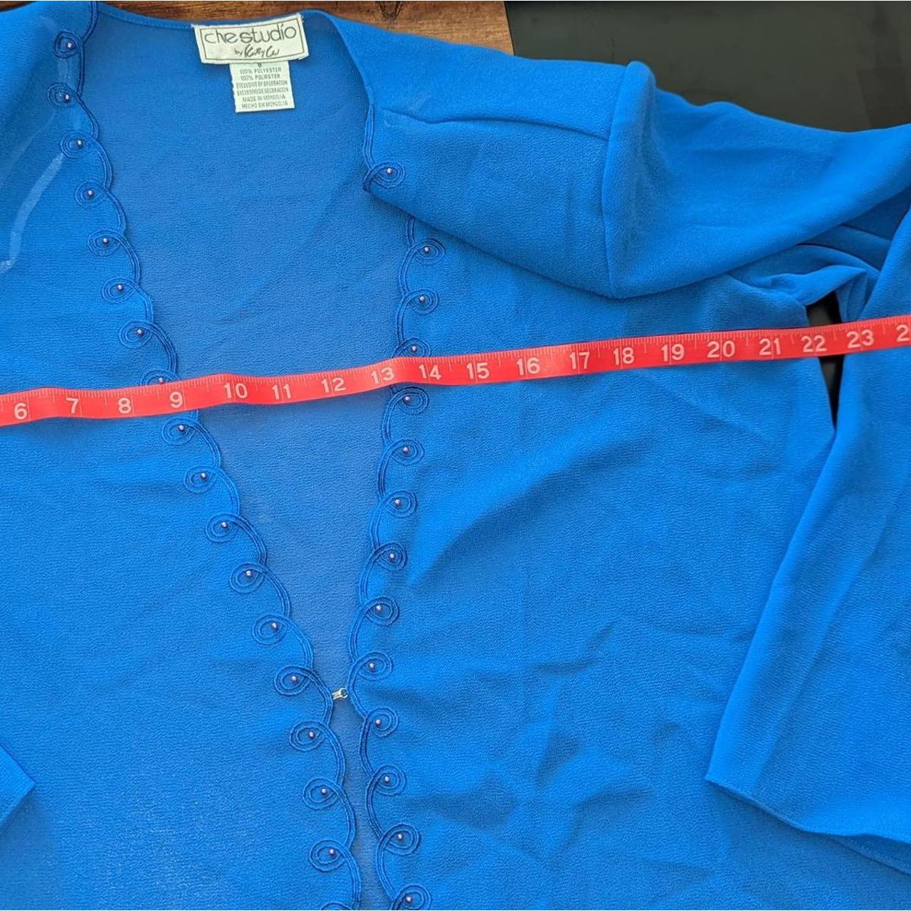 Che Studios Sheer Embroidered Hook & Eye Periwinkle... - Depop