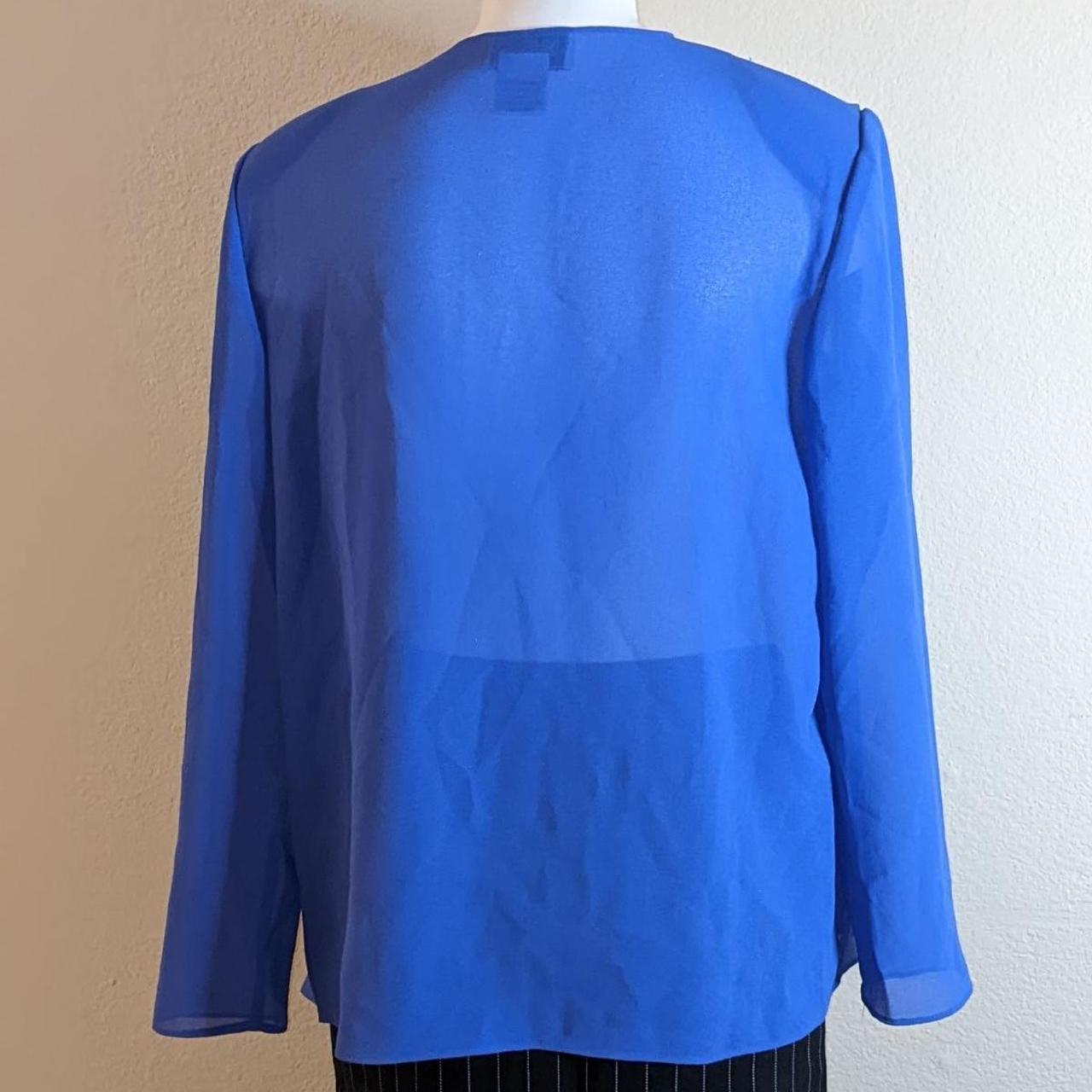 Che Studios Sheer Embroidered Hook & Eye Periwinkle... - Depop