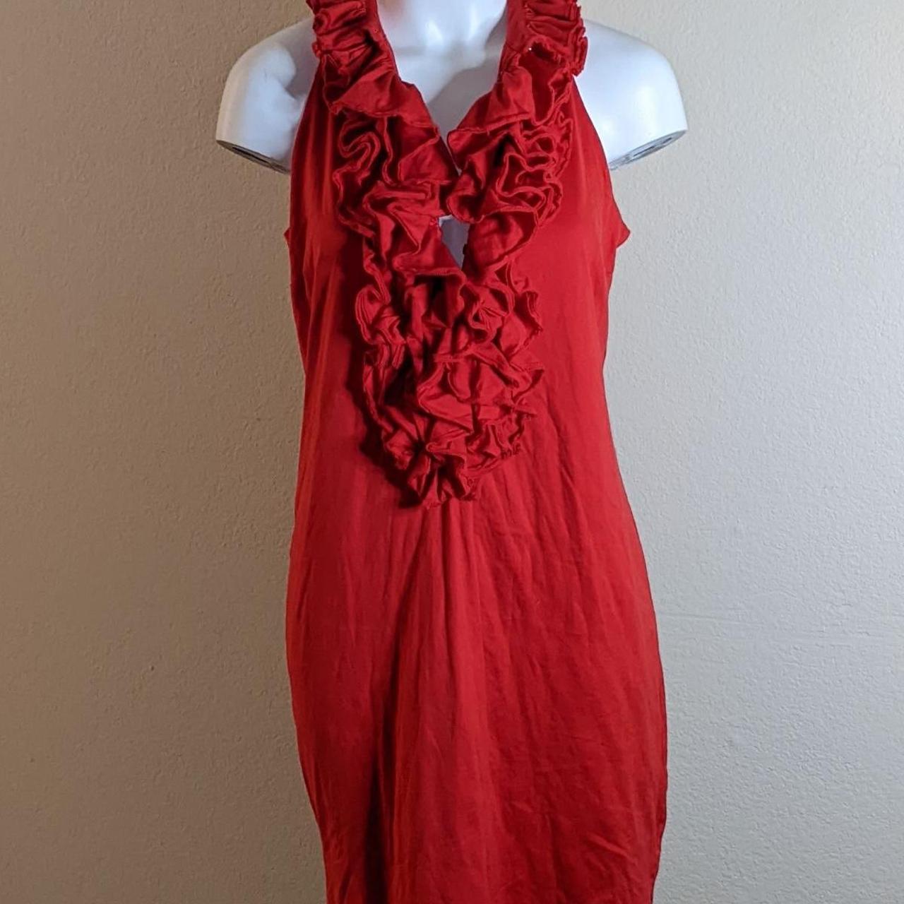 Ralph Lauren Y2K Ruffle Low Cut Cotton Dress - size... - Depop