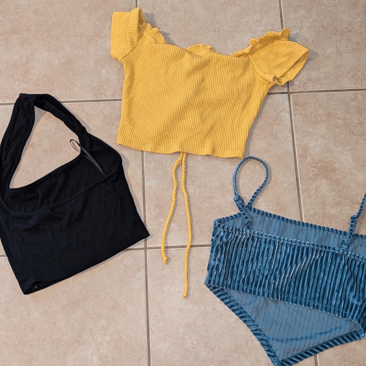 Crop top bundle - fits size S Shein black ribbed... - Depop