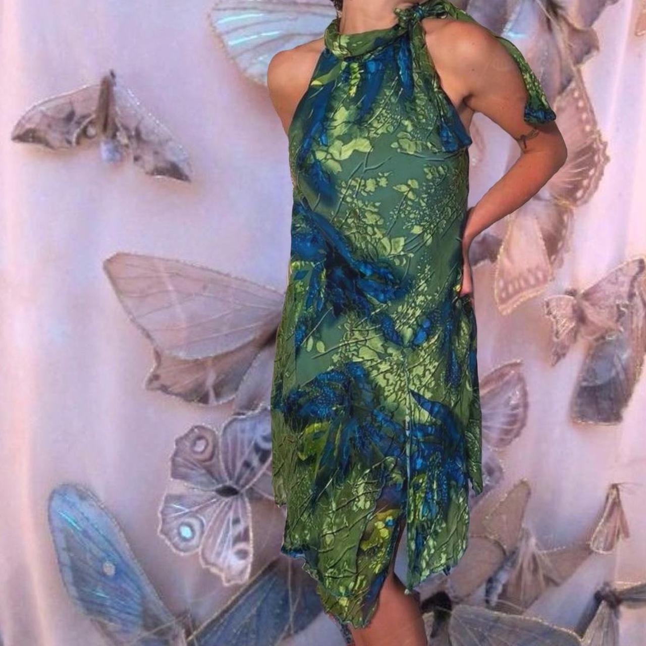 Joseph Women's Blue and Green Dress | Depop