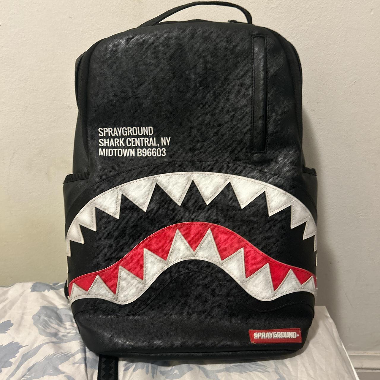 All Black Sprayground backpack Used Good Condition - Depop