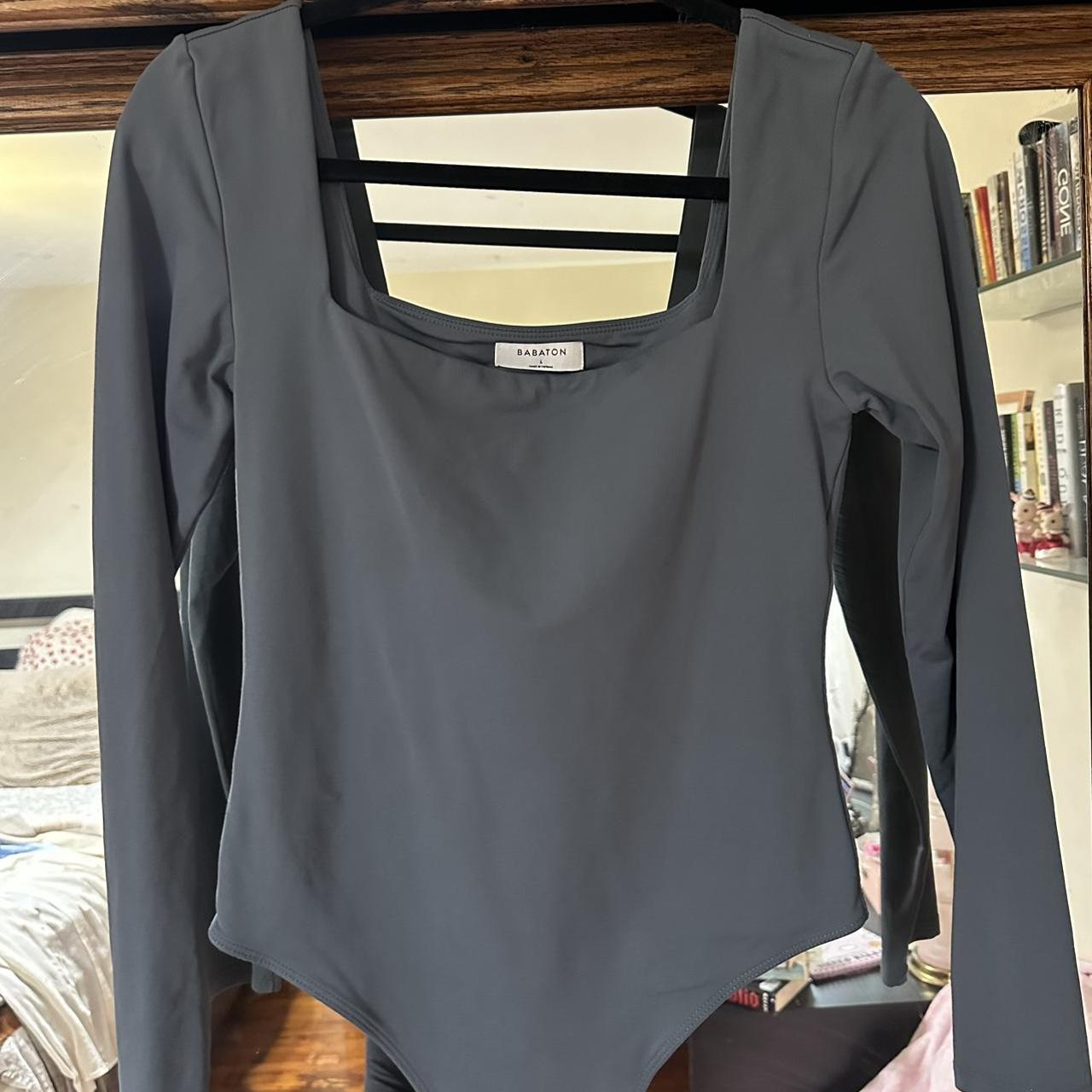 Aritzia Babaton contour square neck long sleeve... - Depop