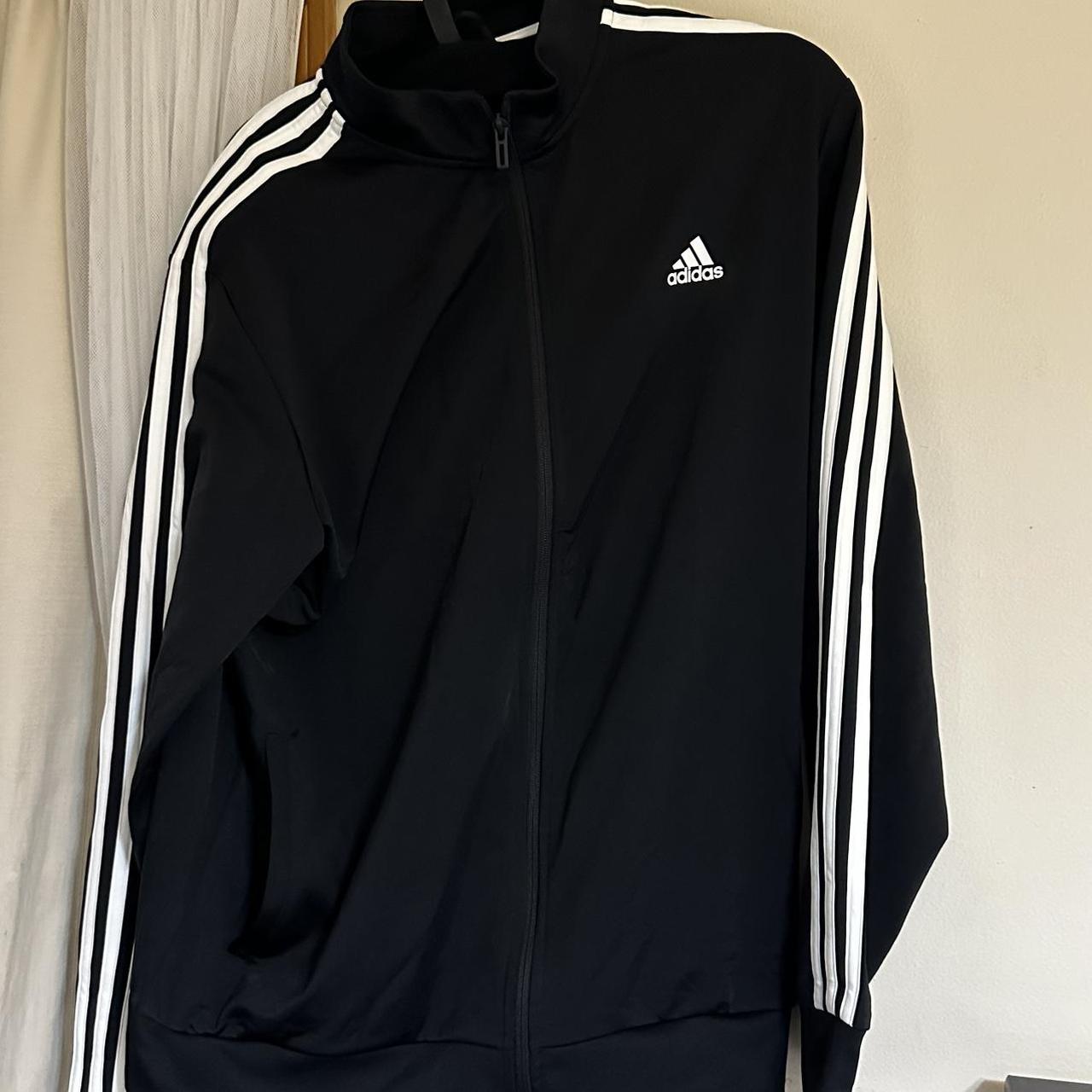 Black Adidas tracksuit top #tracksuit - Depop