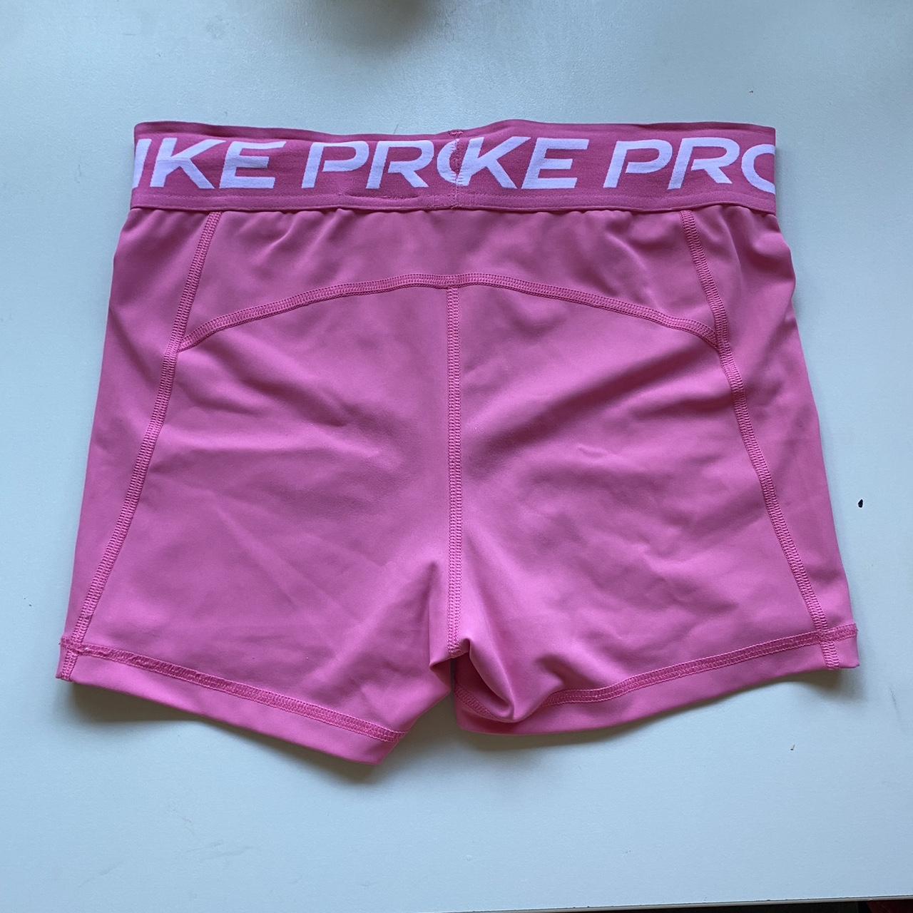 pink nike pro shorts super comfy and flattering 🤍 | Depop