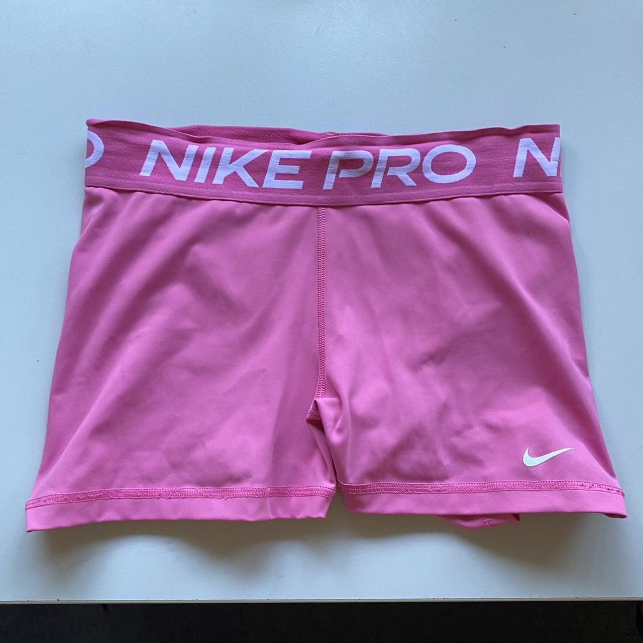 pink nike pro shorts super comfy and flattering 🤍 | Depop