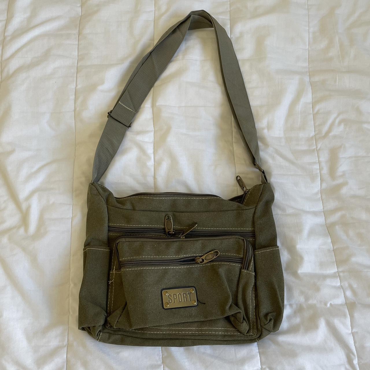 super cute green messenger bag!! brand new