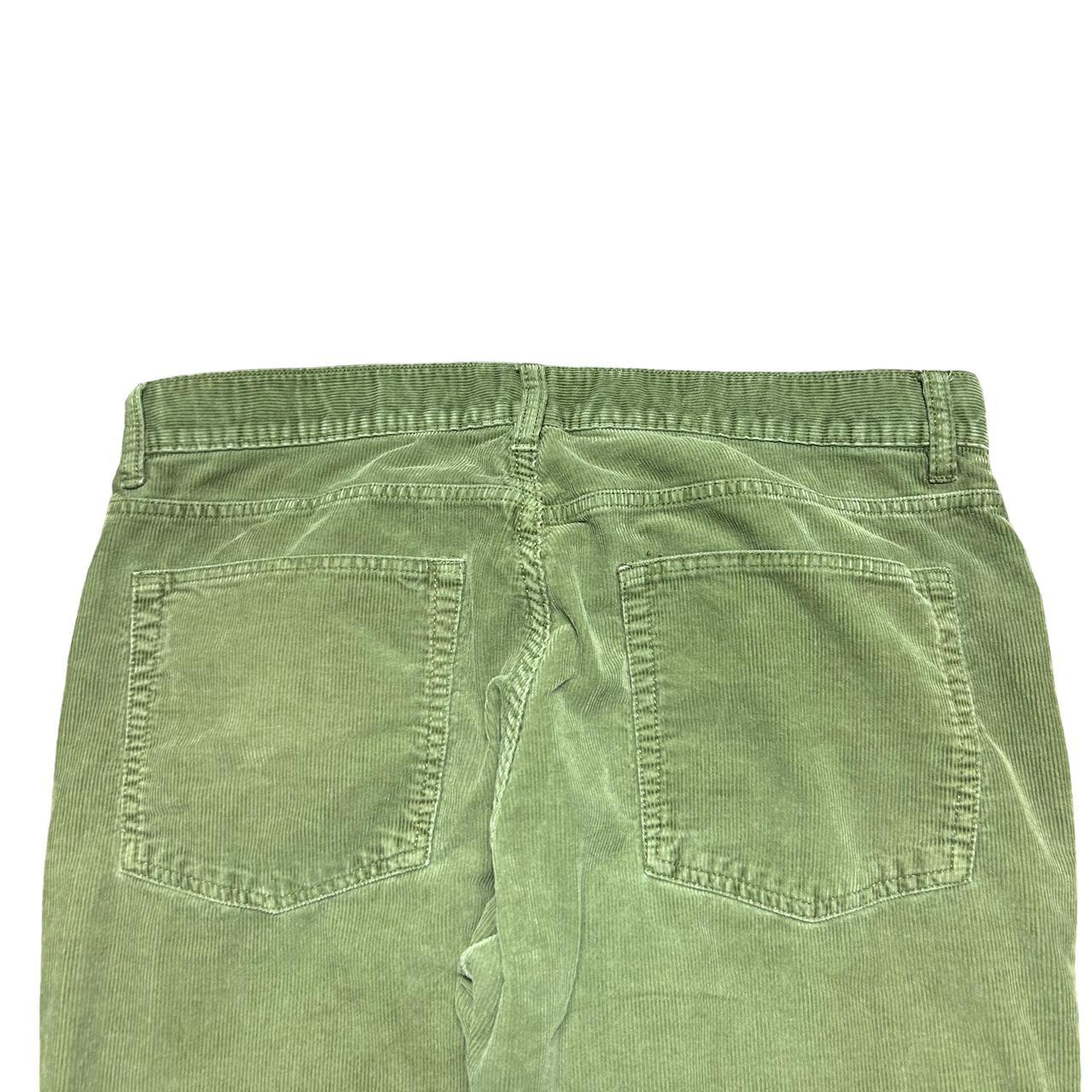 Baggy corduroy jeans. Green cords. Bleach marks as... - Depop