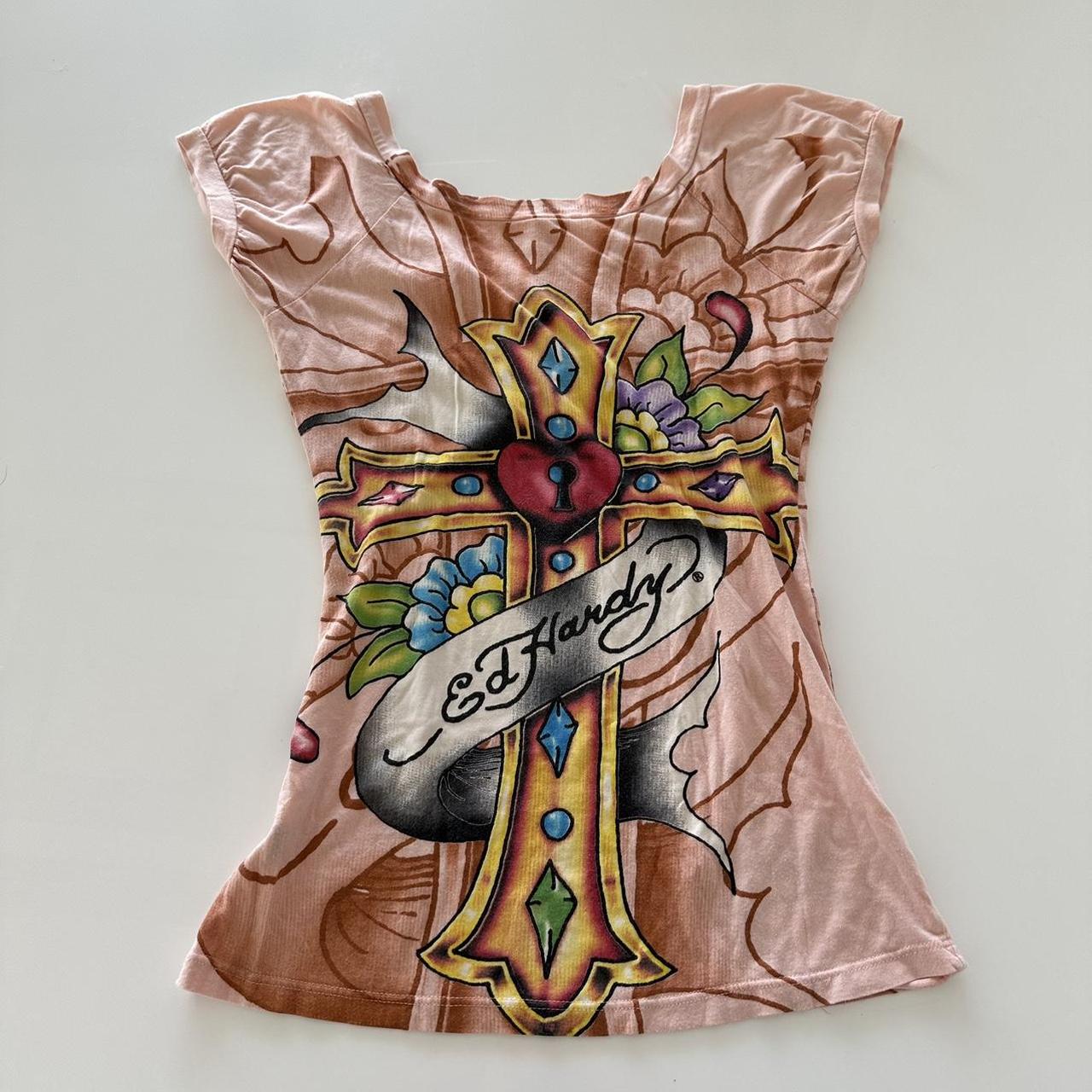 ️ ACCEPTING OFFERS ️ 🧅 ️ Ed Hardy Cross Shirt !... - Depop