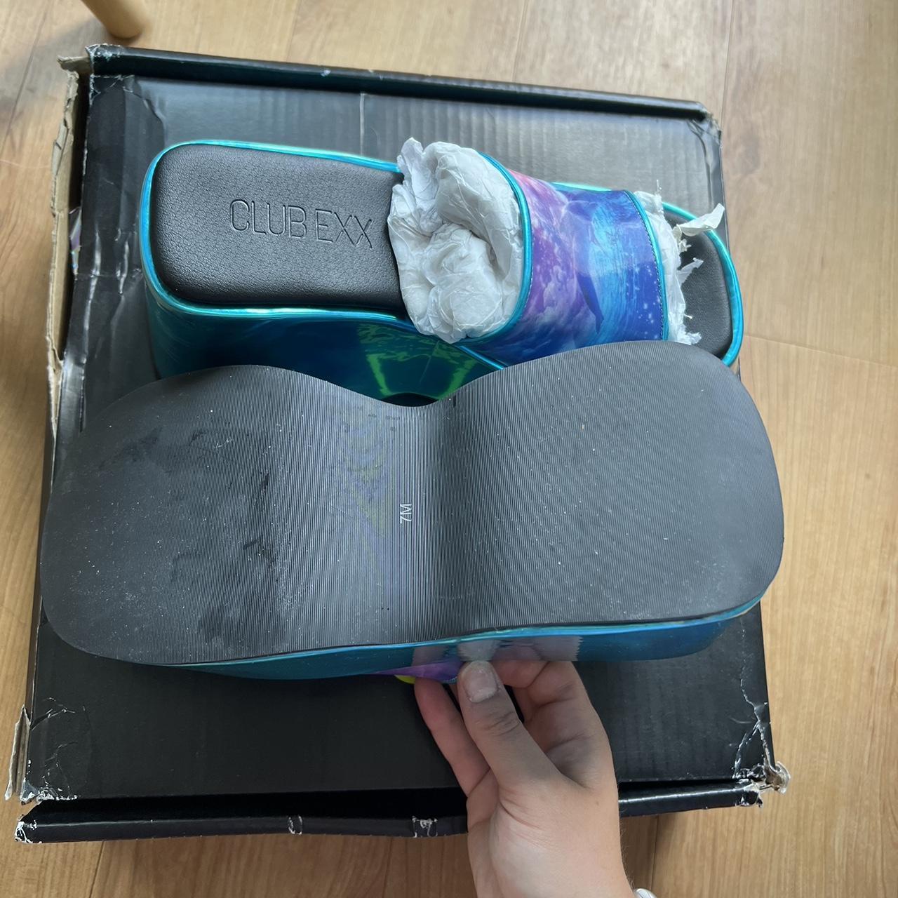 Club Ex Luv Your Energy Platform Slides Chunky... - Depop