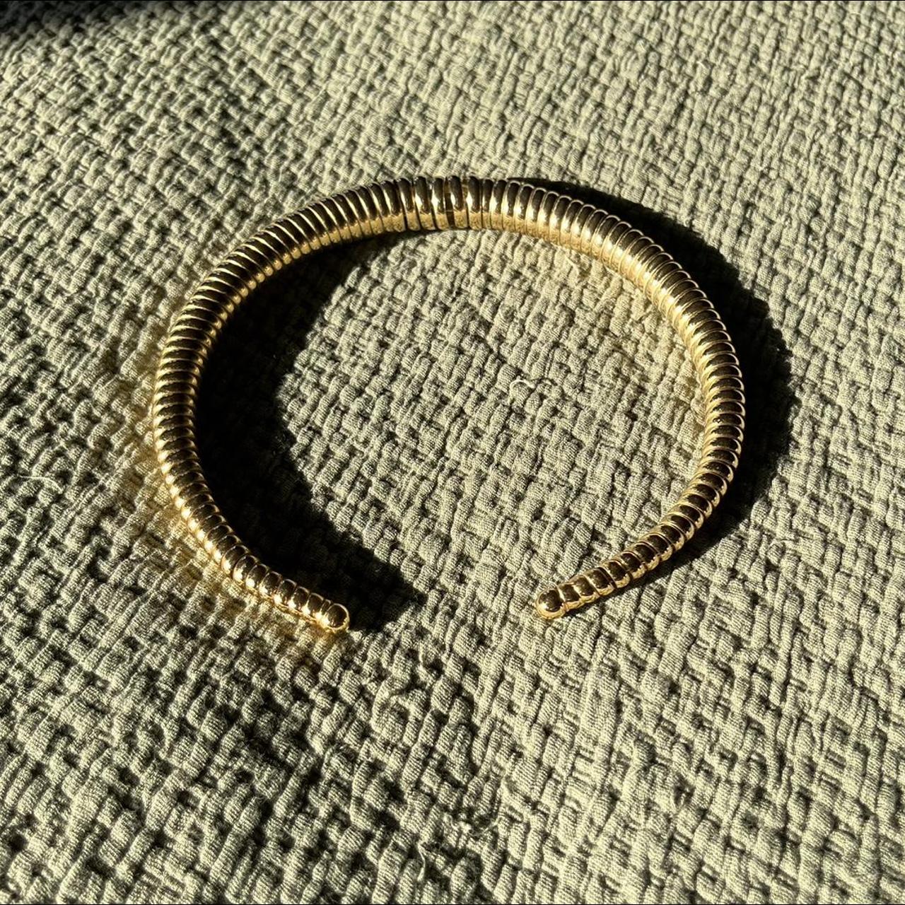 80s Vintage Cleopatra Gold Art Deco Spiral Coil... - Depop