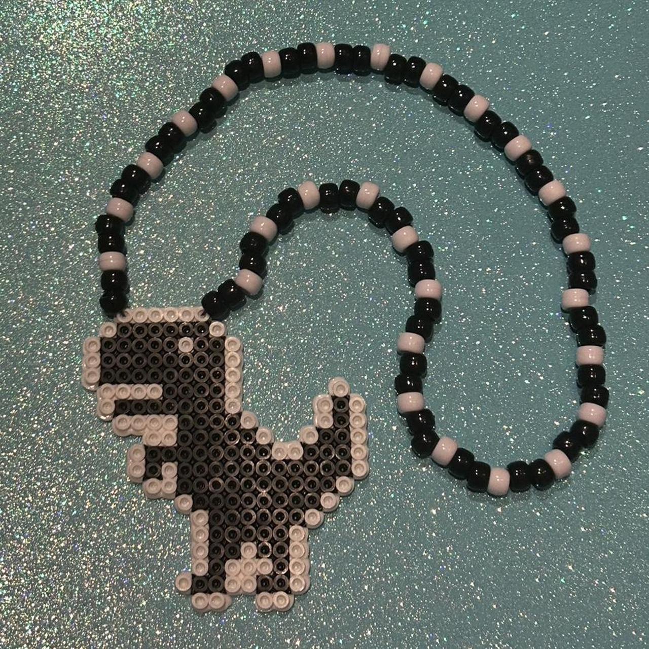 dino computer game kandi necklace 🦖👾 handmade send... - Depop