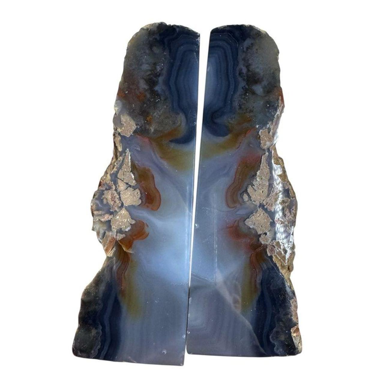 Agate Geode Bookends Polished on face Natural side... | Depop