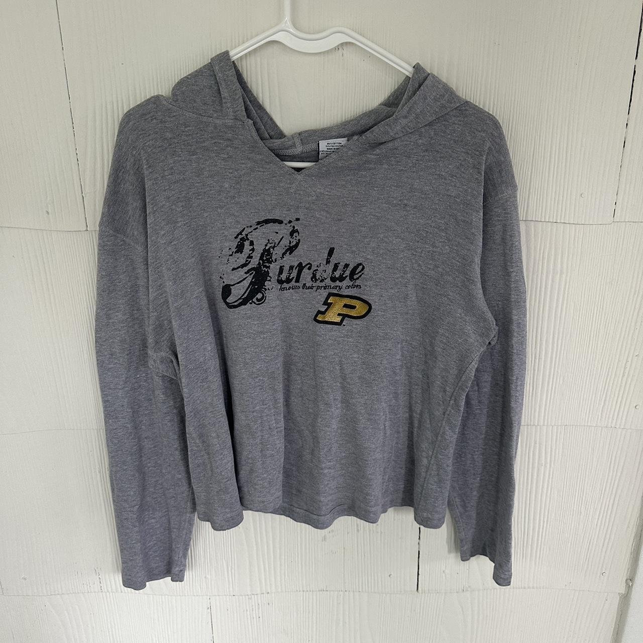 Vintage Purdue Hooded Long-Sleeve - Depop