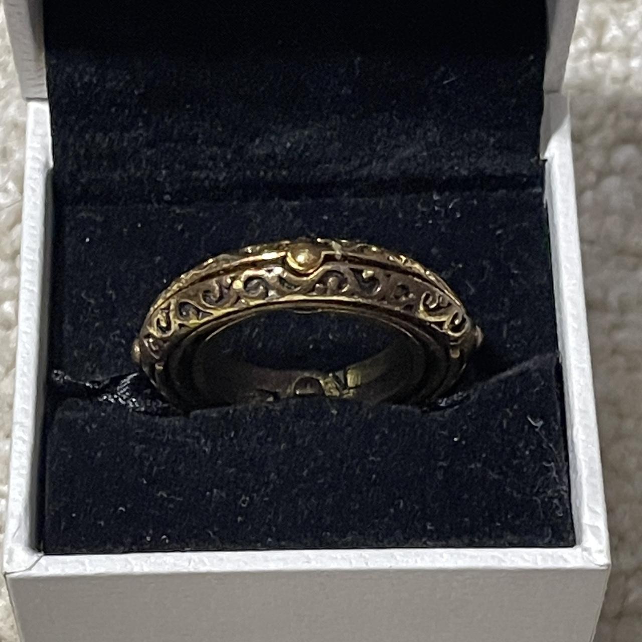 Gold tone morphing ring #jewellery #engraved... - Depop