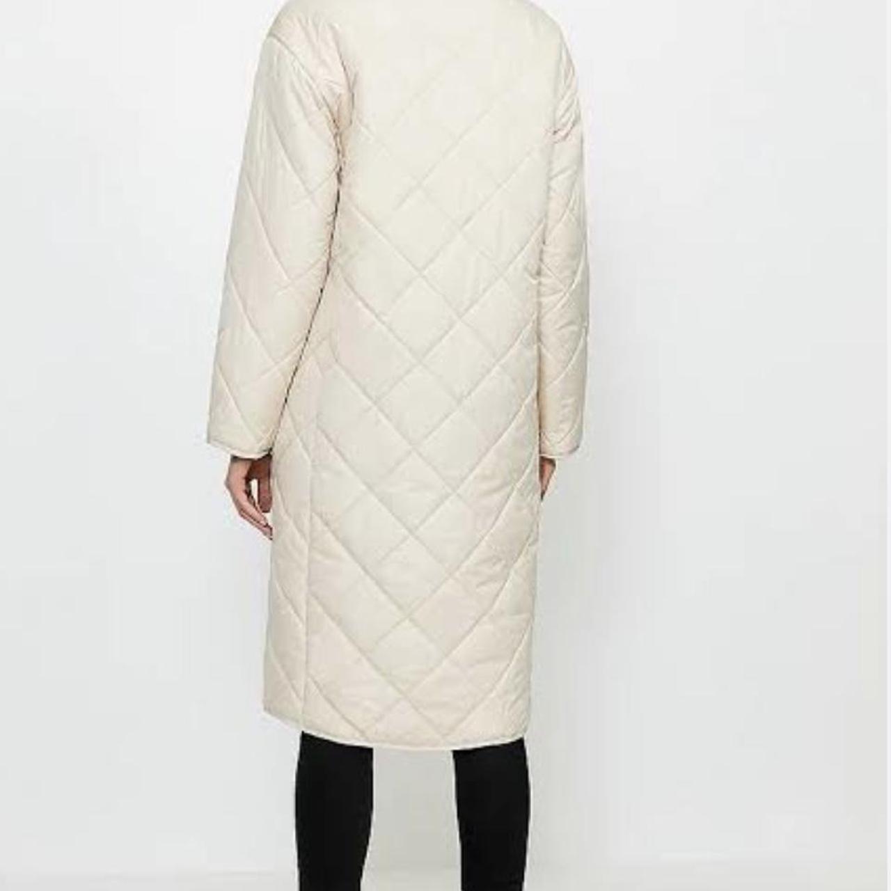COS longline quilted jacket in white No returns - Depop