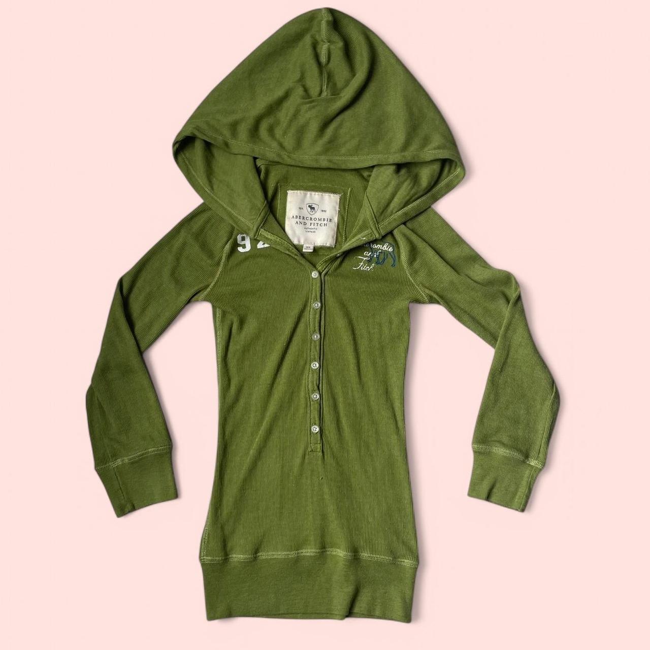 💚 Green Abercrombie & Fitch Long Sleeve Hoodie 💚 ... | Depop
