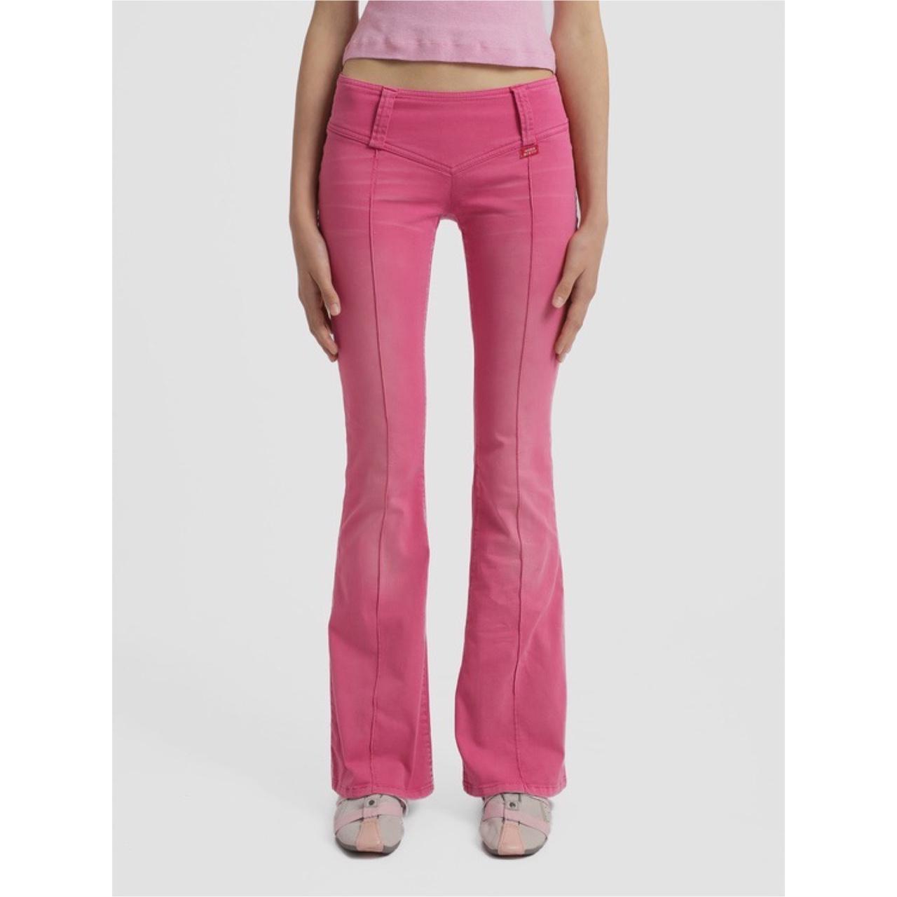 Miss Sixty Flare Nixie stretchy pink slightly flared... - Depop