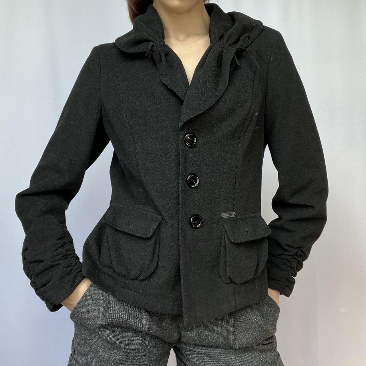 Vintage soft button up jacket with bows on the... - Depop