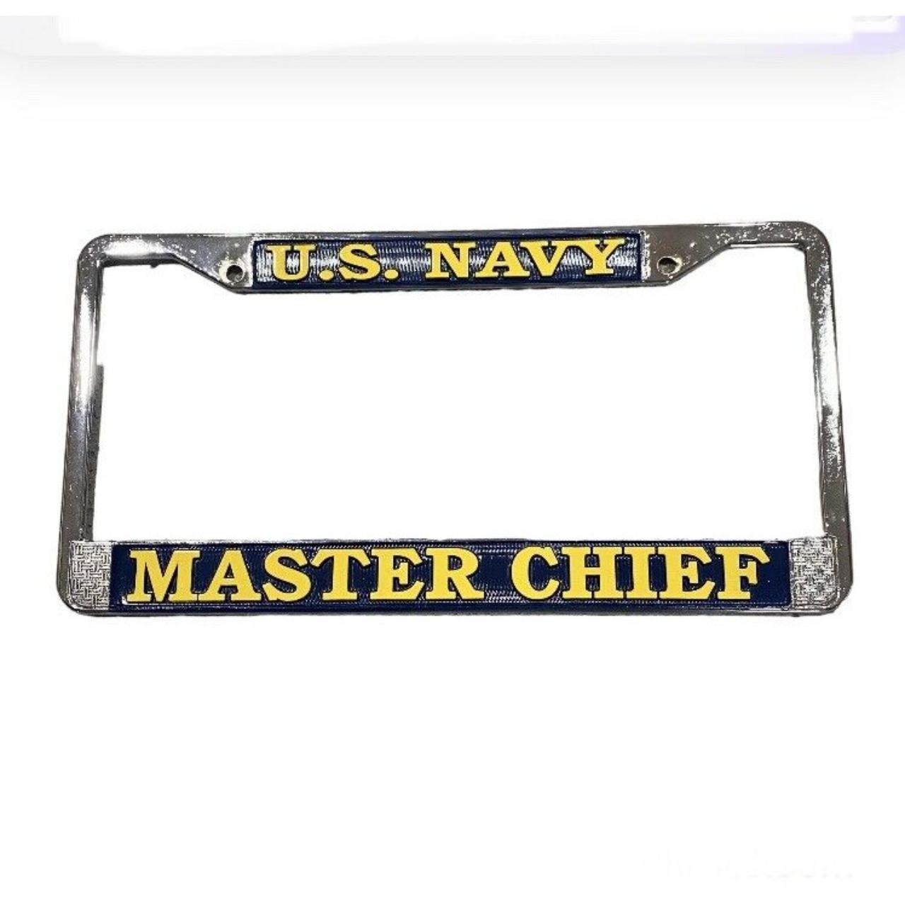U.S. Navy Master Chief Chrome License Plate Frame... - Depop