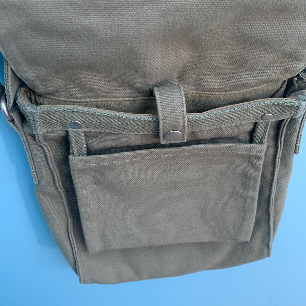 Army green American eagle canvas small messenger... - Depop