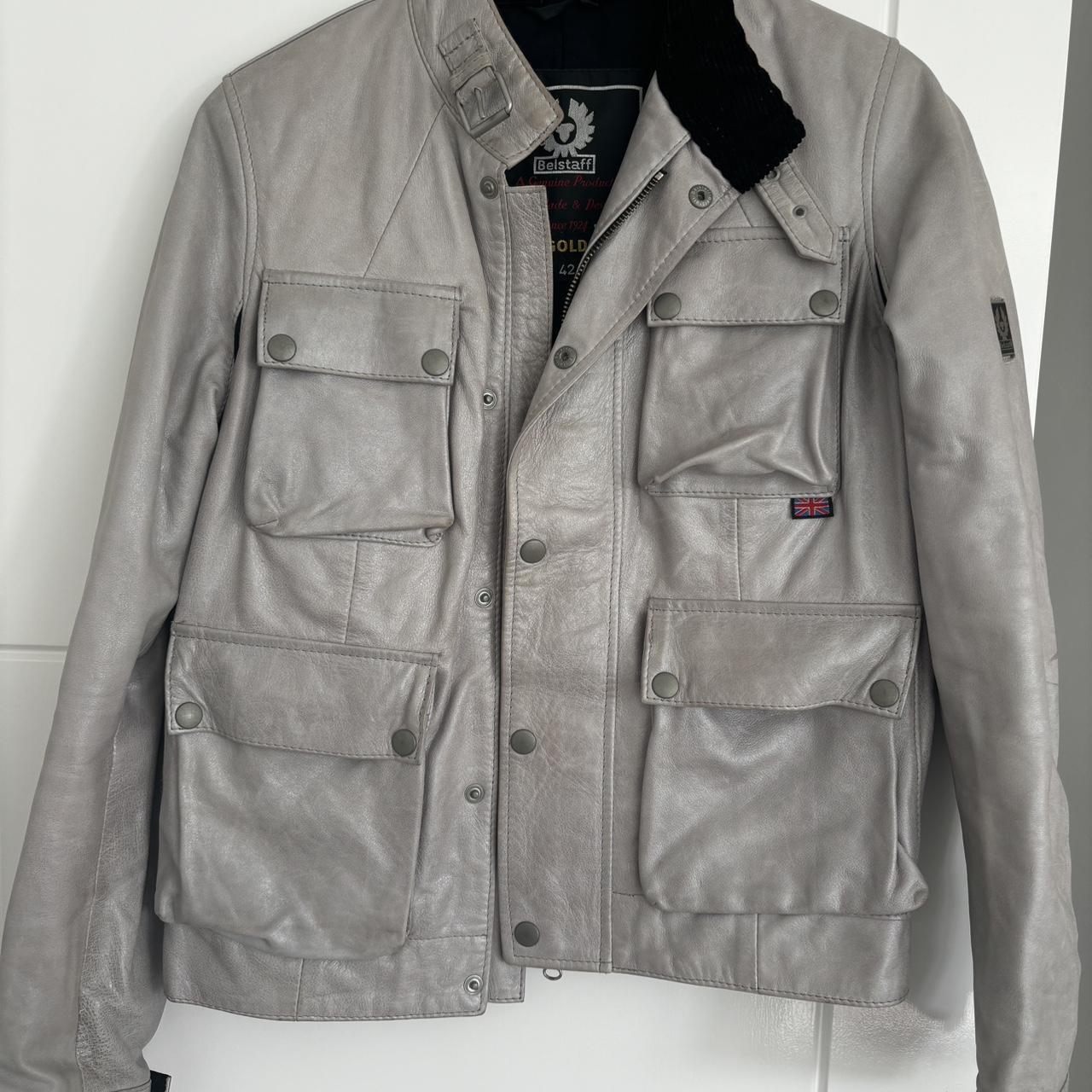 Gold label Belstaff leather jacket Size 42 Only... - Depop