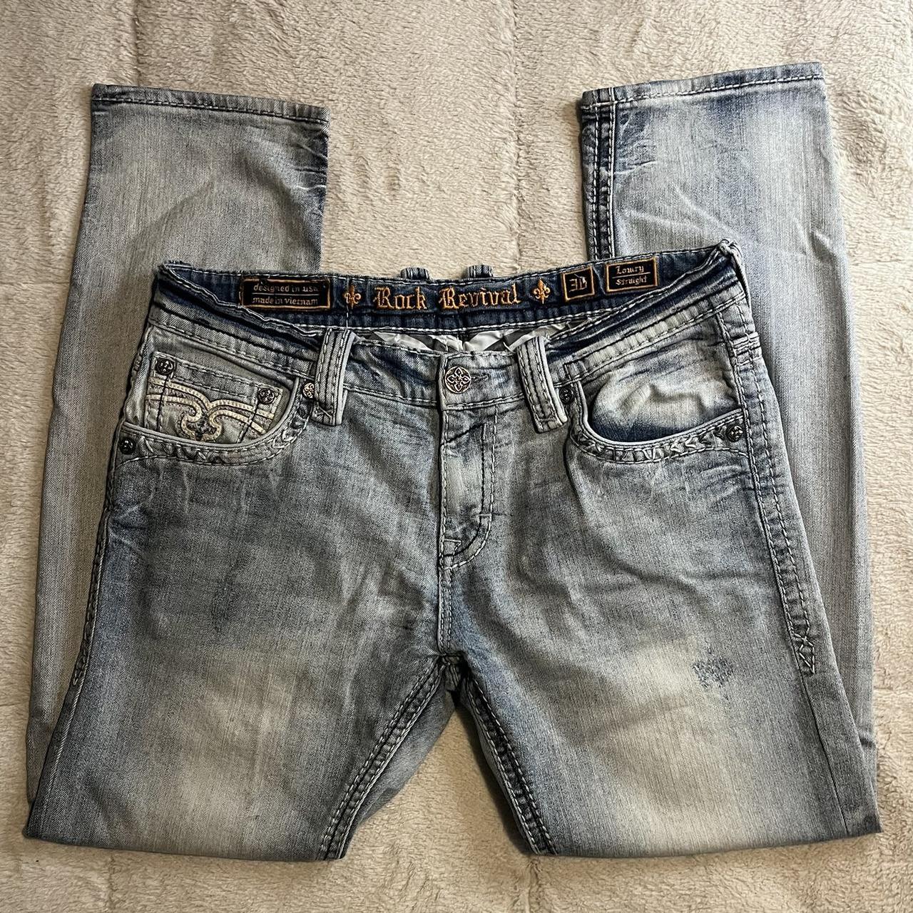 Rock Revival straight jeans 36 x 31.5... - Depop