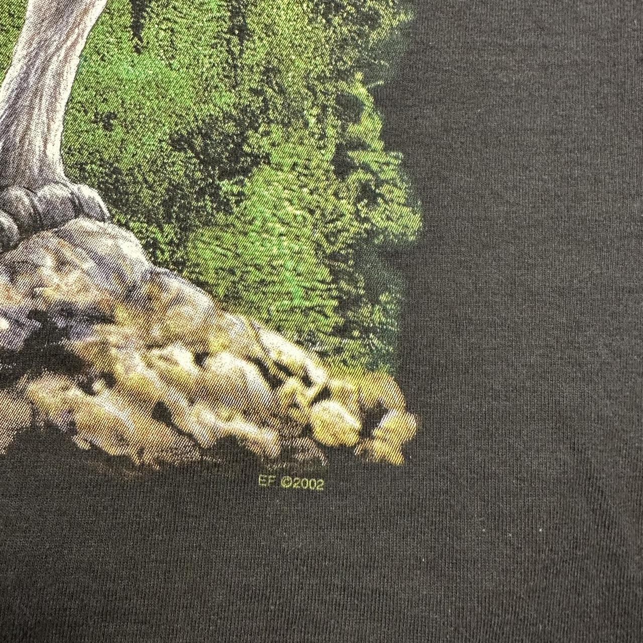 Y2K Wolf Nature Men's Large Single Stitch... - Depop