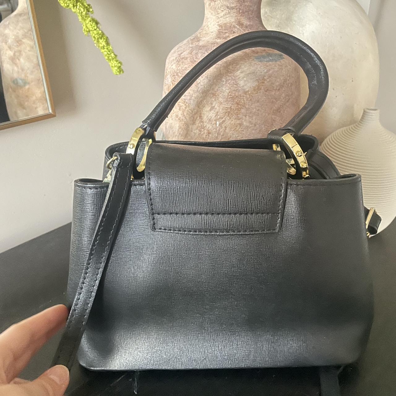 Vera Pelle Italian Black Leather Crossbody Real... - Depop