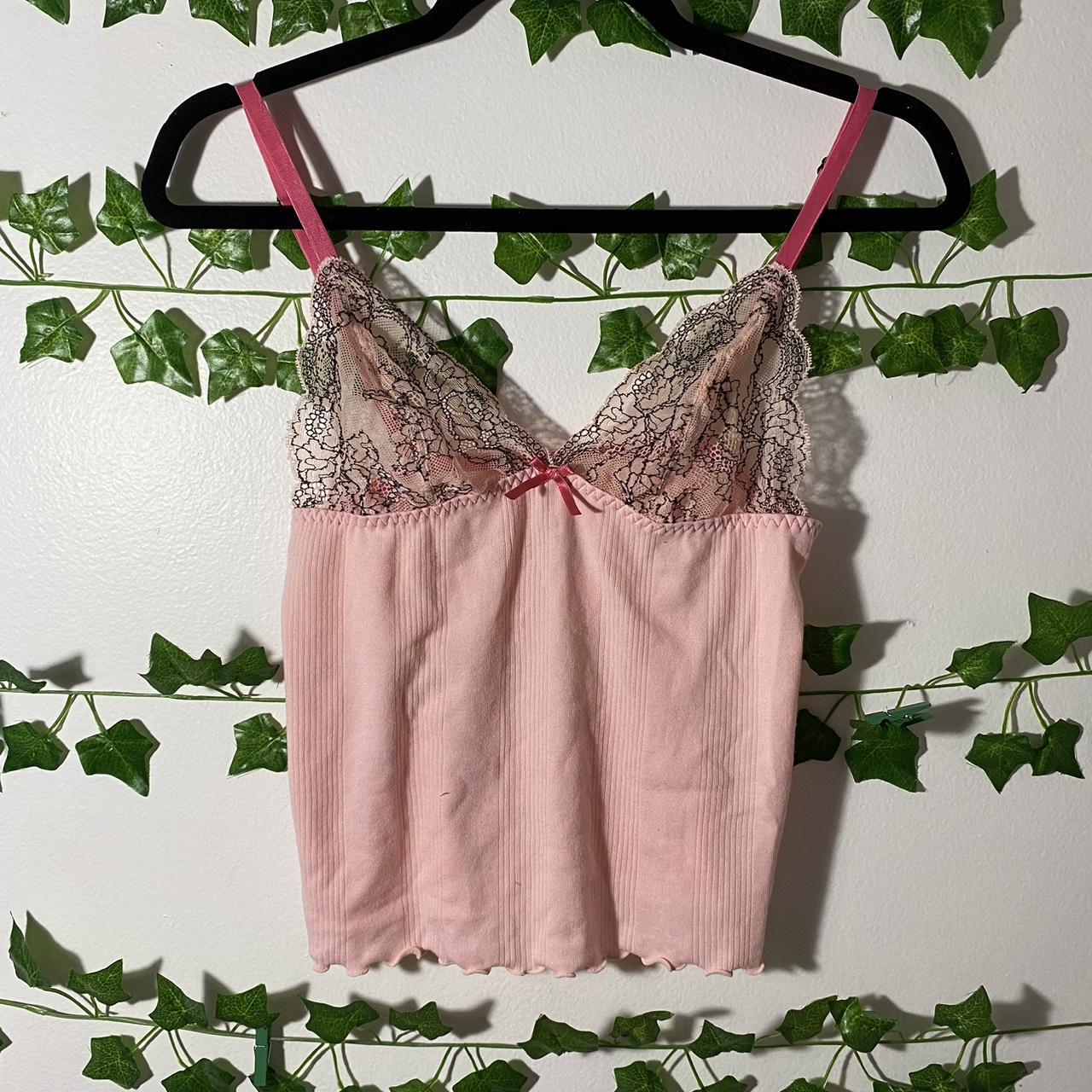 Super cute light pink cami with sheer blush pink... | Depop