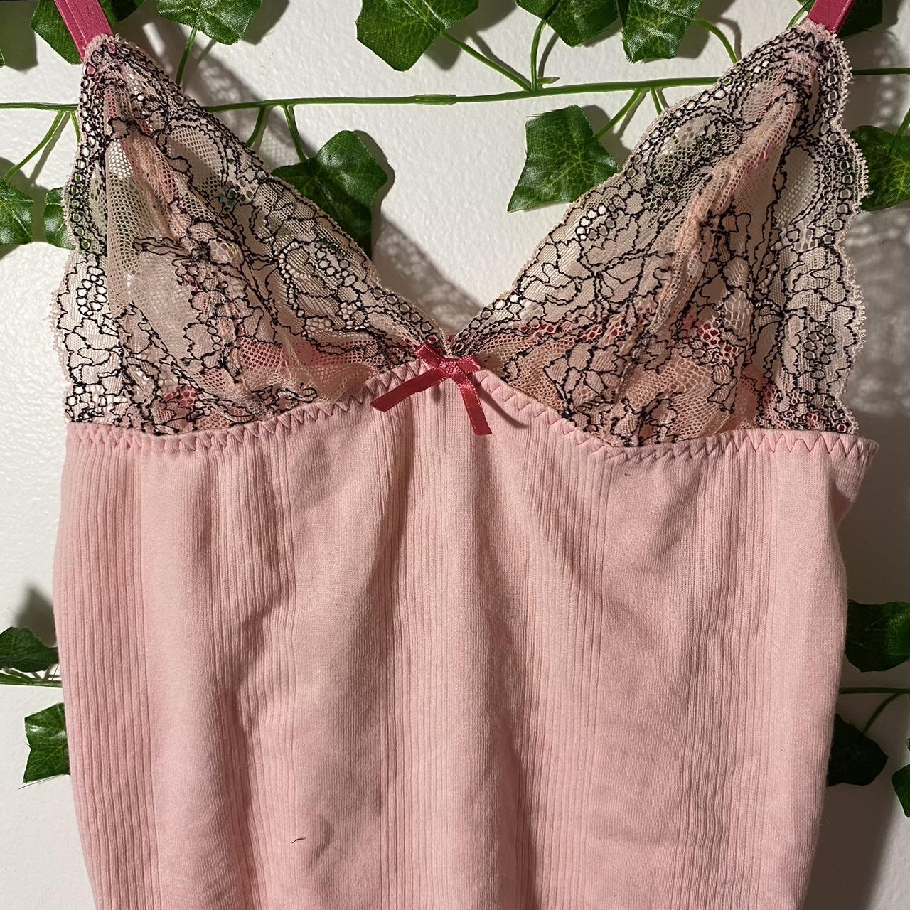 Super cute light pink cami with sheer blush pink... | Depop