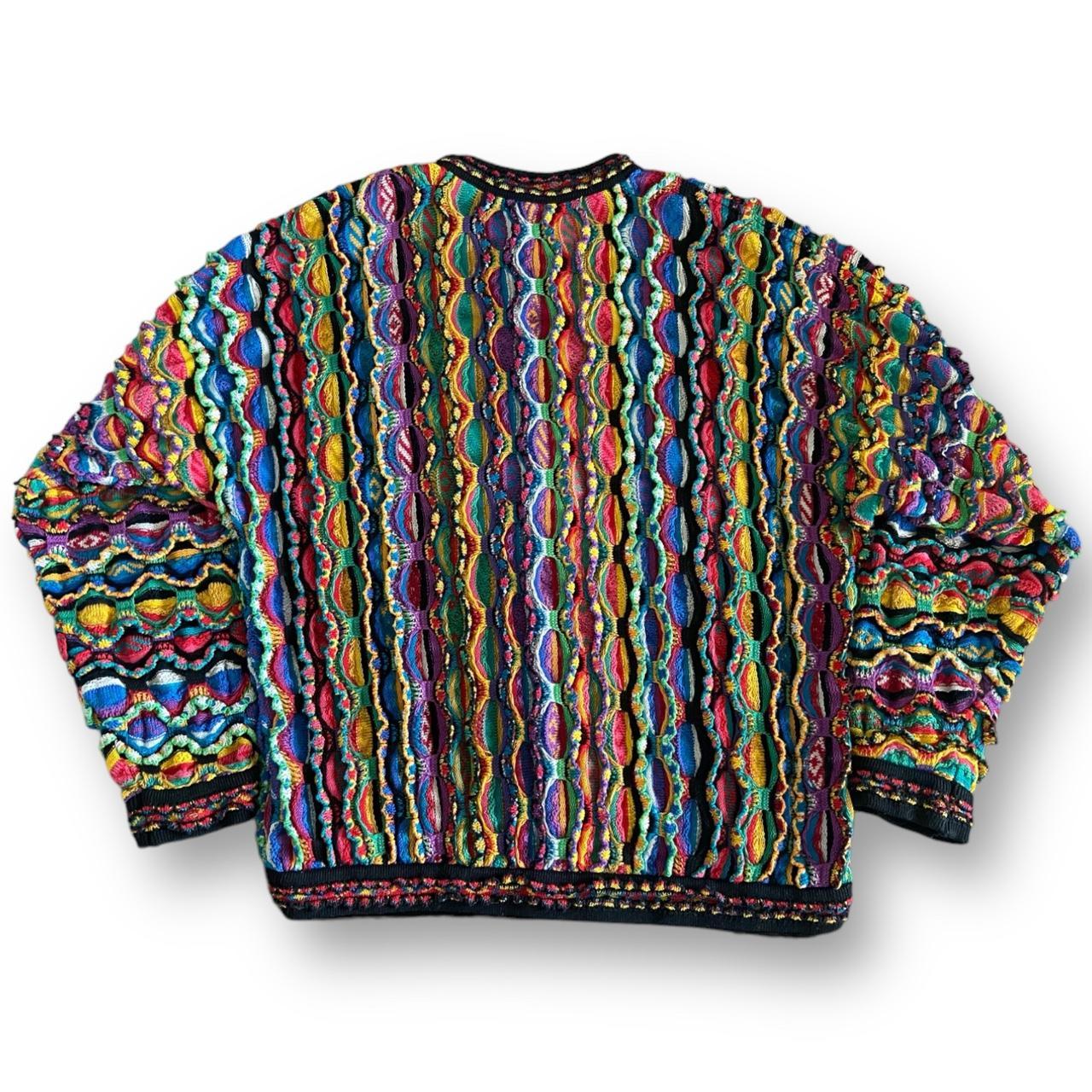 Coogi Sweater Authentic VTG Biggie Rainbow 3D... - Depop
