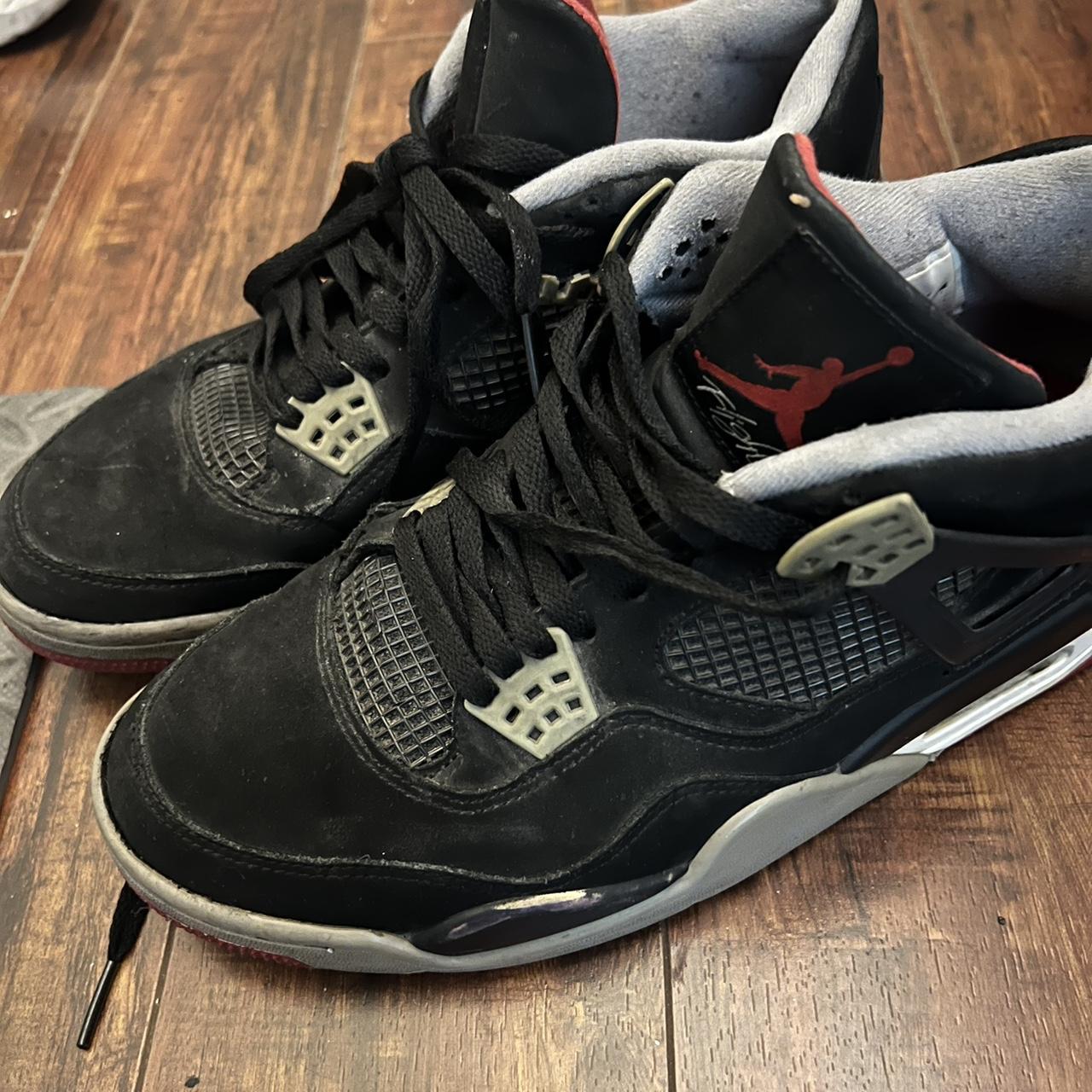air jordan 4 breds •really busted shoes and as... - Depop