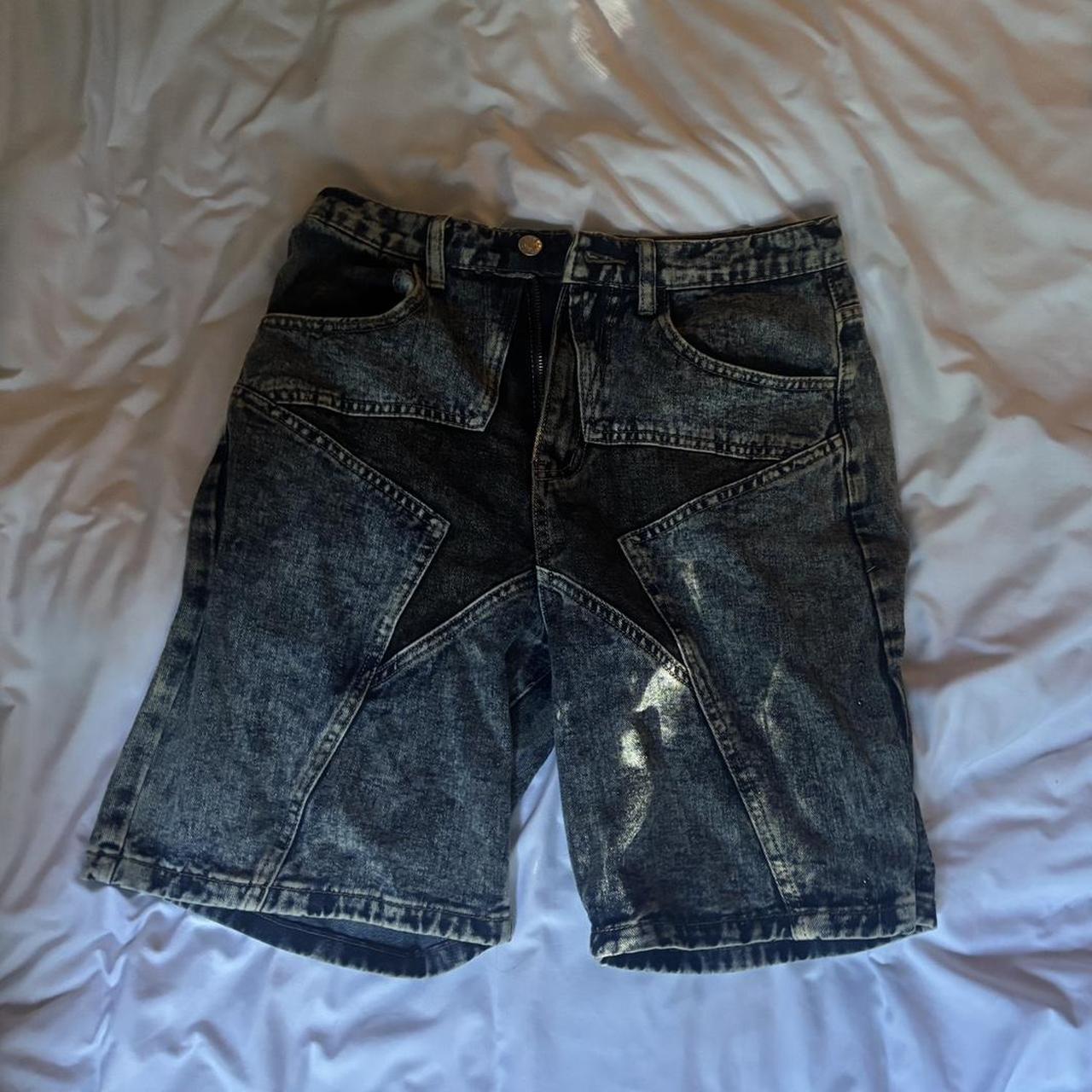 Star Jorts Blue and Black Star Jorts Size Men’s... | Depop