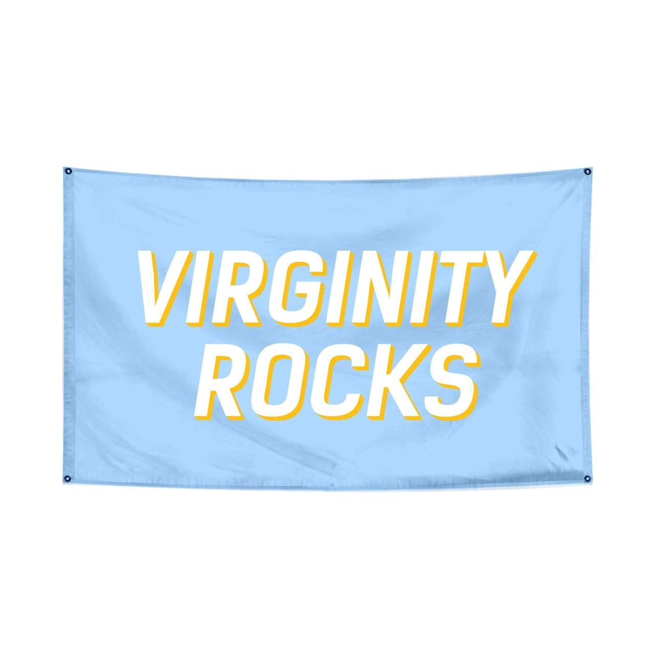 Virginity Rocks Flag - Depop