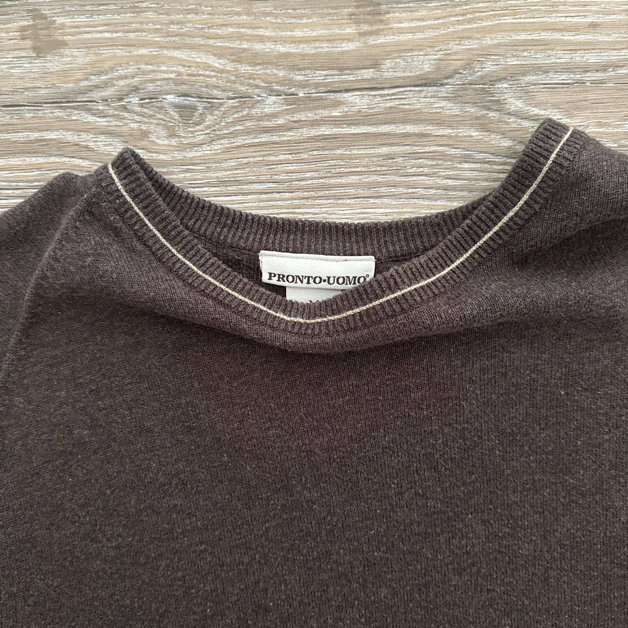 Brown lightweight sweater by Pronto Uomo - Depop