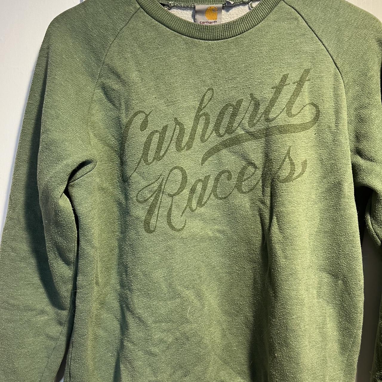 Vintage Carhartt racing green sweatshirt-men’s size... - Depop