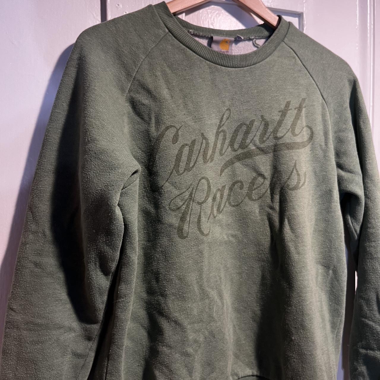 Vintage Carhartt racing green sweatshirt-men’s size... - Depop