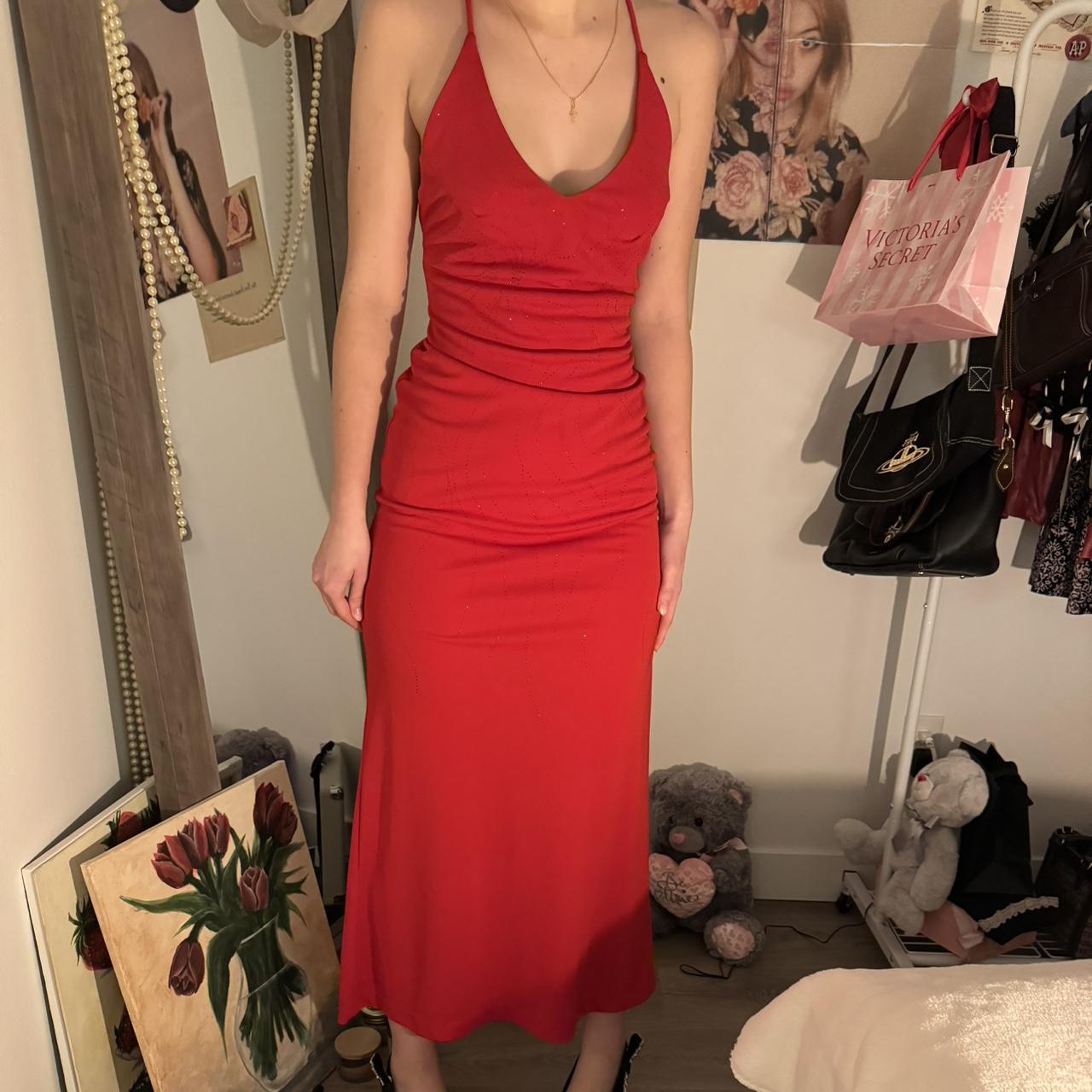 vintage red formal/semi-formal rampage dress withe... - Depop