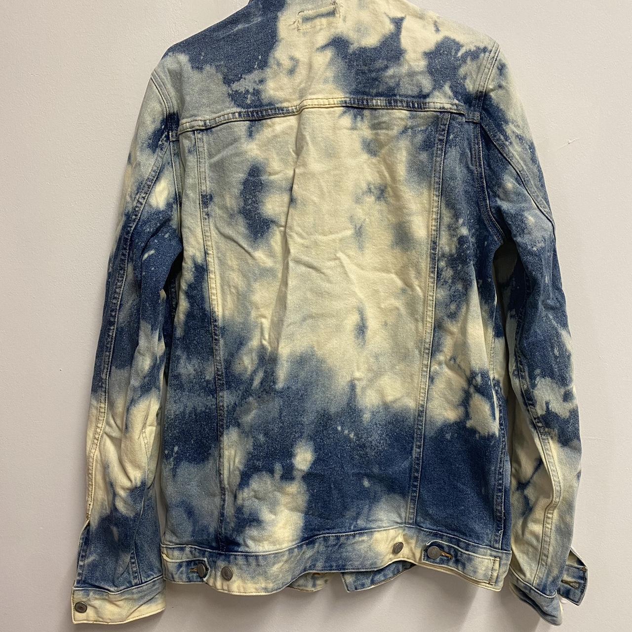 Custom bleach denim jacket! Size medium to... - Depop