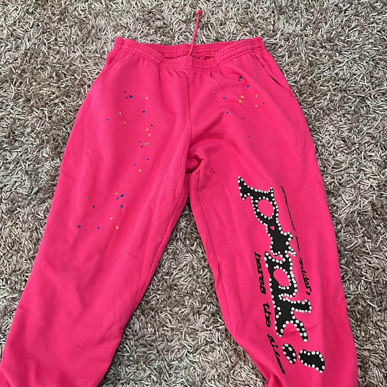 pink sp5der sweats lemme know for more offers... - Depop
