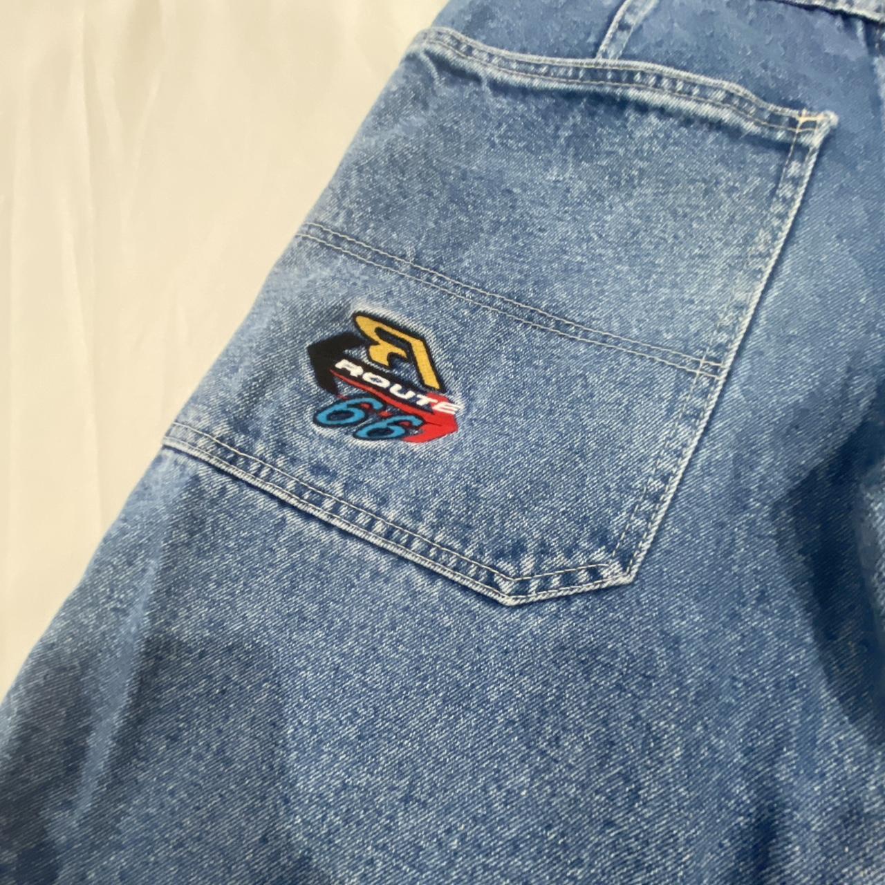 Baggy Skater Y2K Route 66 Denim Shorts / Jorts No... - Depop