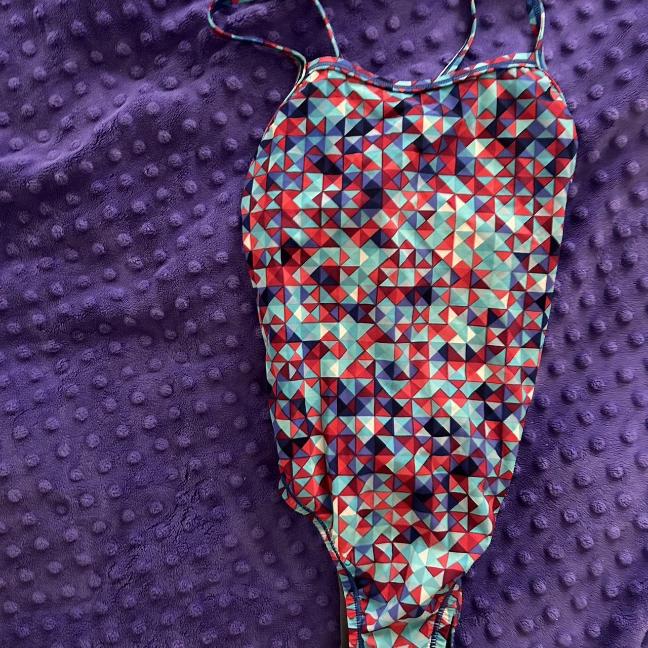 girls one piece racing swimsuit 10/26 - Depop