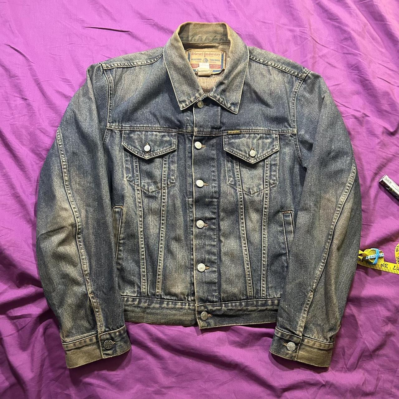 Vintage Diesel denim trucker type jacket rustic wash... | Depop