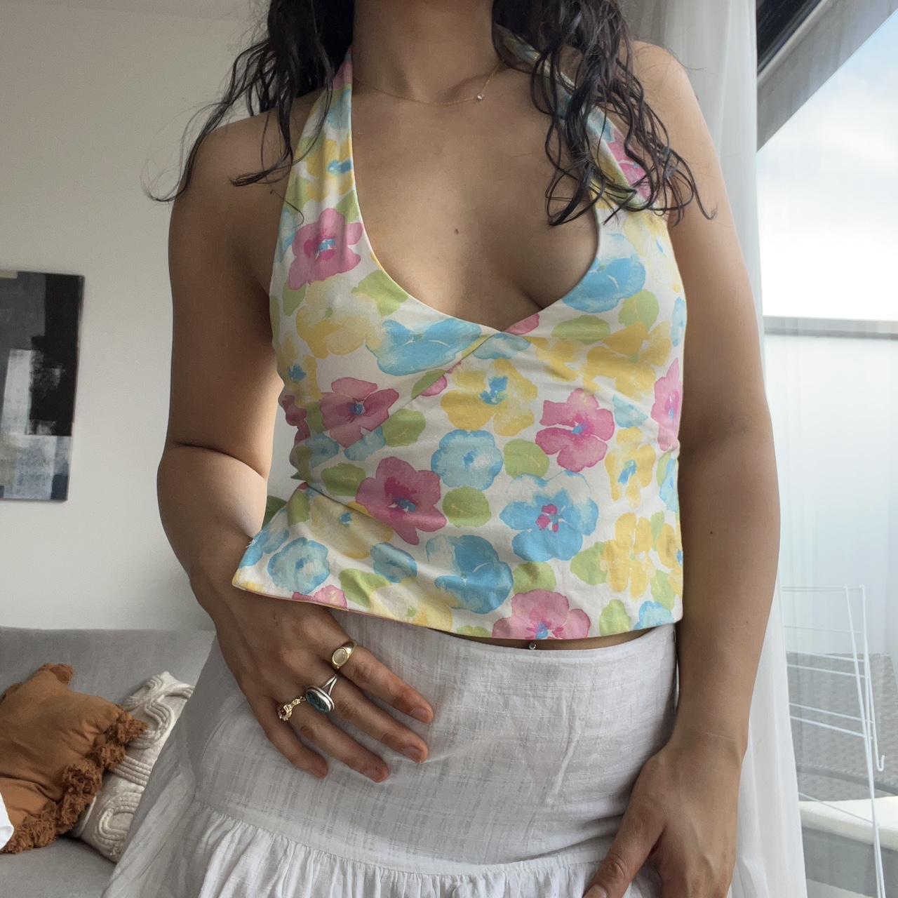 Cutest Floral Halter Neck Top Please Msg If Ur In Depop