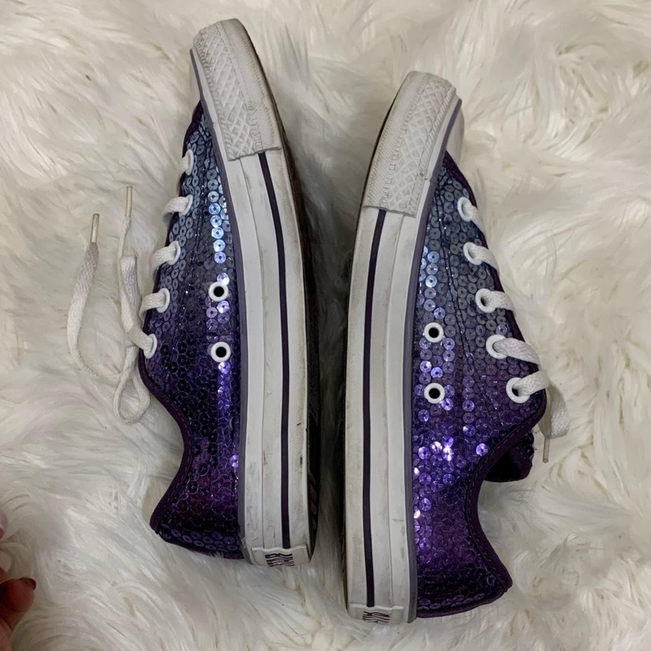 Converse All Star purple sequins sneakers Gently... - Depop