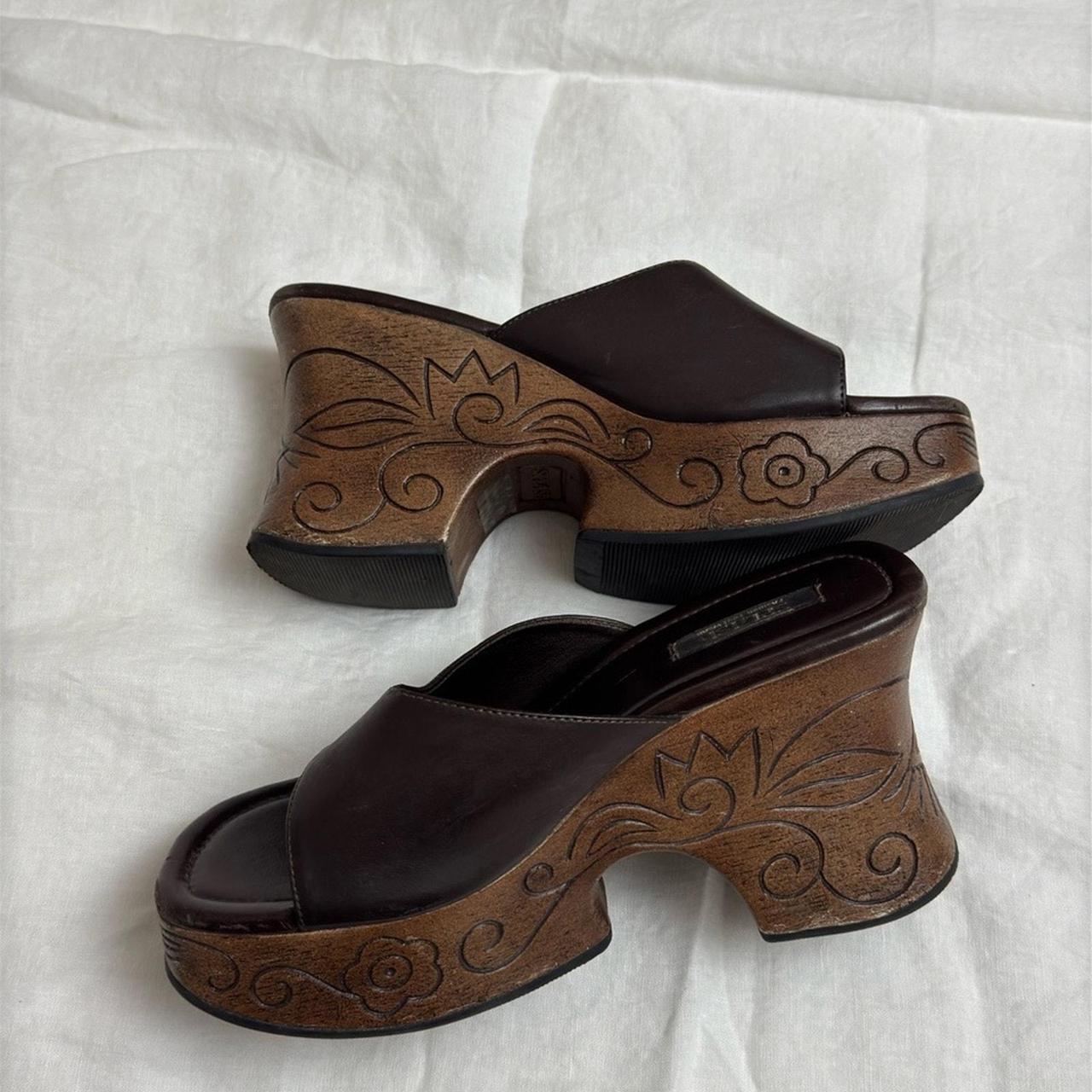 Vintage Splash Y2K Chunky Platform Wedges Size 8... | Depop